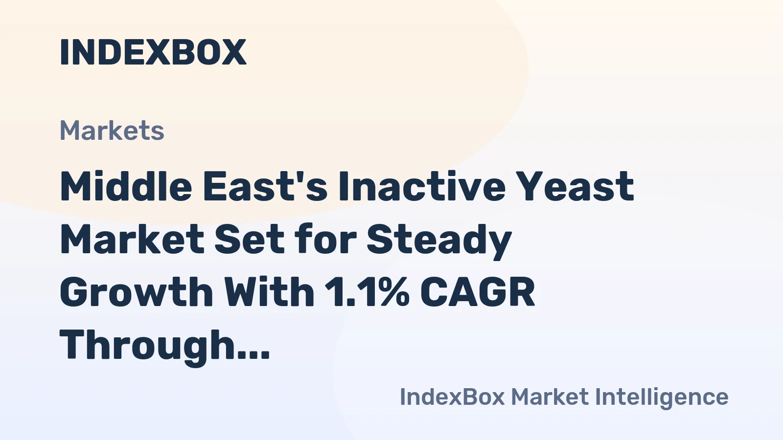 Middle East's Inactive Yeast Market Set for Steady Growth With 1.1% CAGR Through 2035