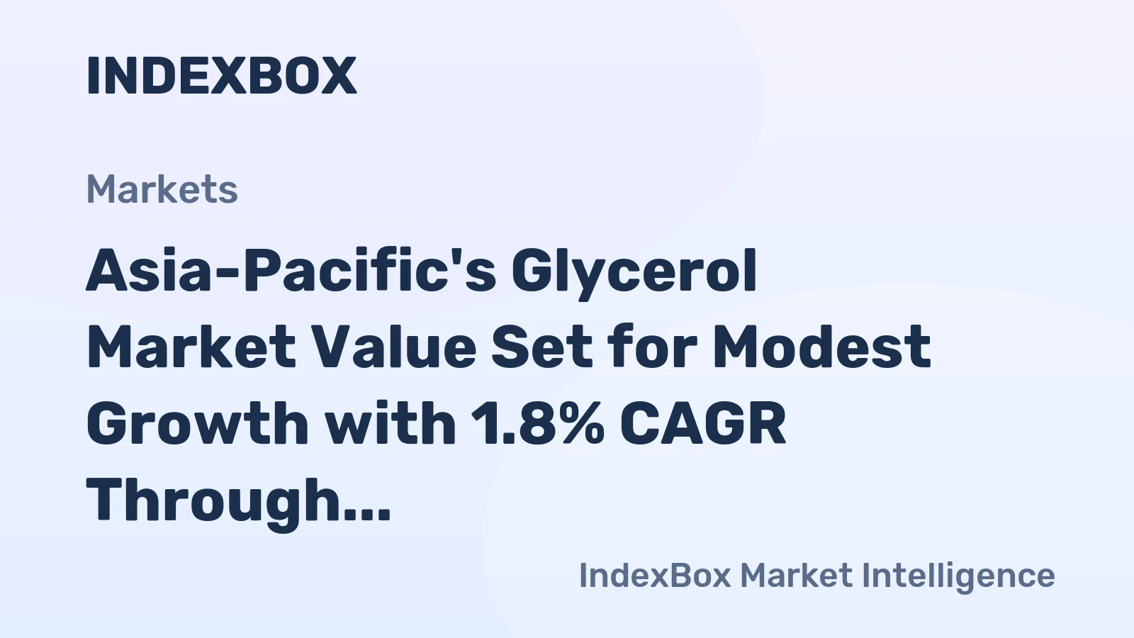 Asia-Pacific's Glycerol Market Value Set for Modest Growth with 1.8% CAGR Through 2035
