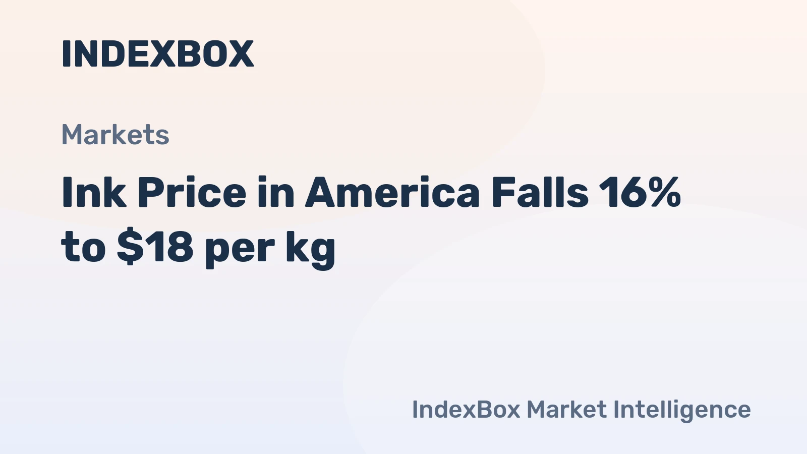 Ink Price in America Falls 16% to $18 per kg
