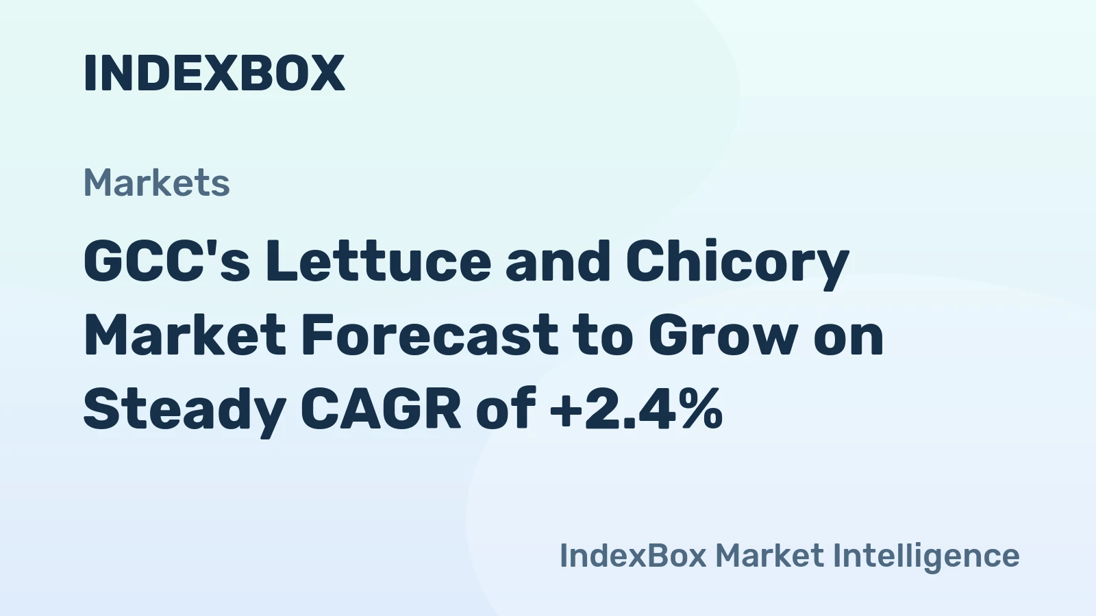 GCC's Lettuce and Chicory Market Forecast to Grow on Steady CAGR of +2.4%