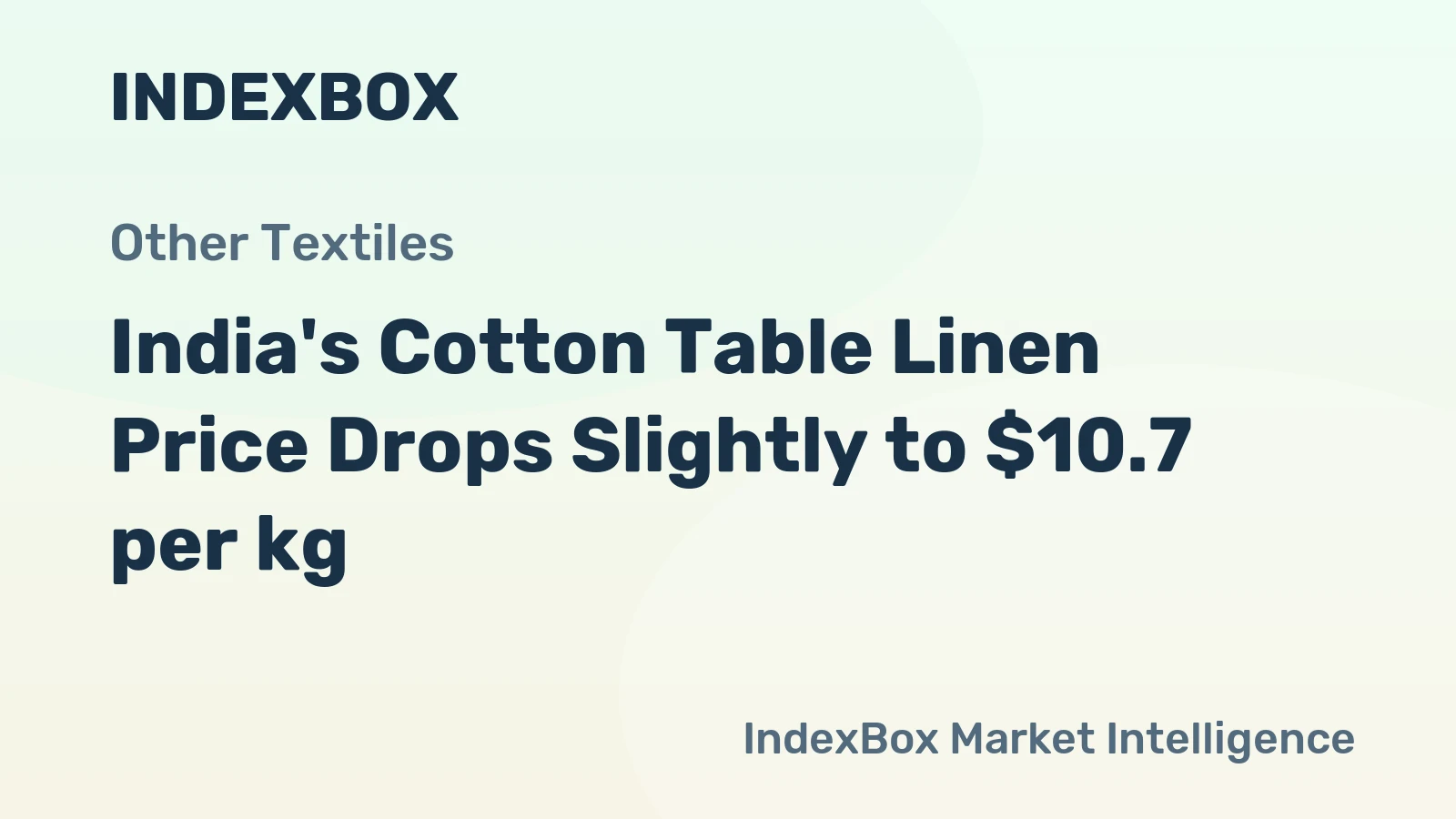 India's Cotton Table Linen Price Drops Slightly to $10.7 per kg