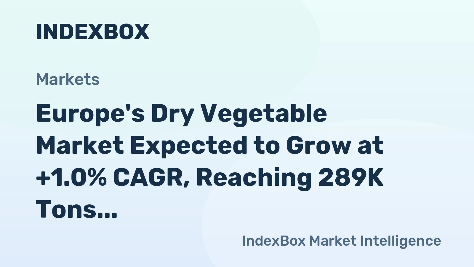 Europe's Dry Vegetable Market Expected to Grow at +1.0% CAGR, Reaching 289K Tons by 2035