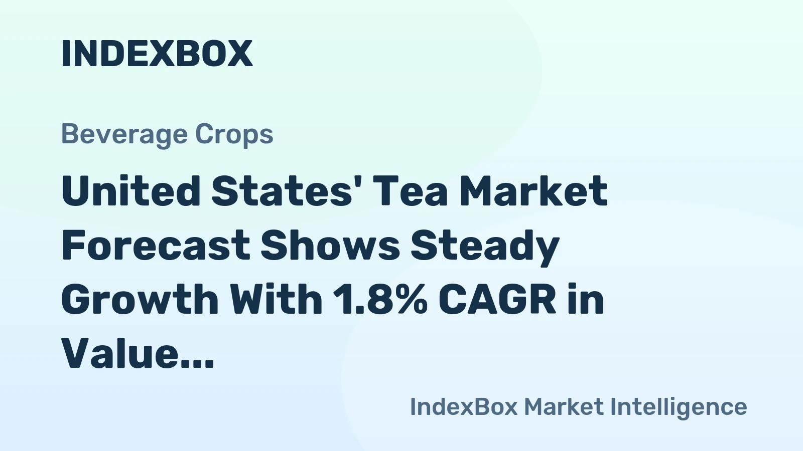United States' Tea Market Forecast Shows Steady Growth With 1.8% CAGR in Value