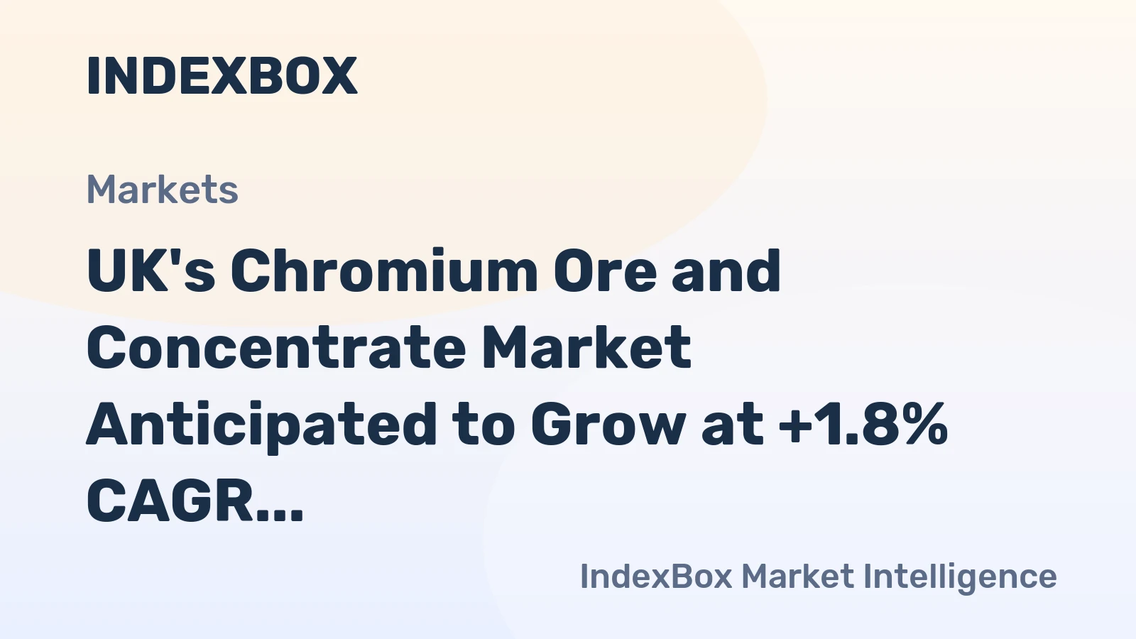 UK's Chromium Ore and Concentrate Market Anticipated to Grow at +1.8% CAGR to Reach 6.1K Tons and $3.2M by 2035