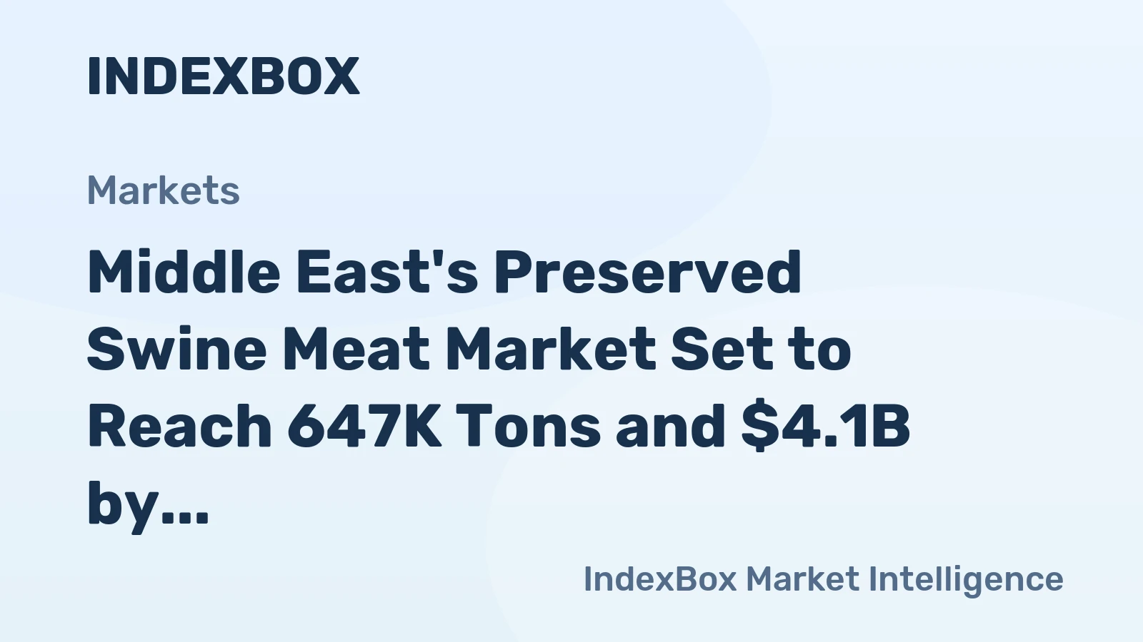Middle East's Preserved Swine Meat Market Set to Reach 647K Tons and $4.1B by 2035