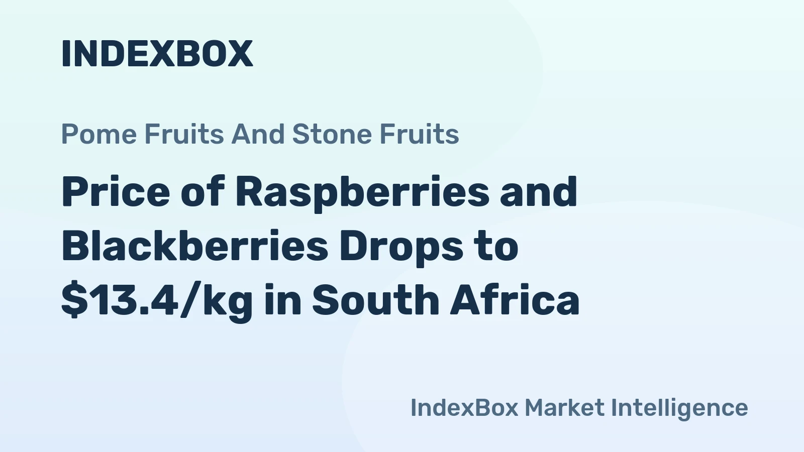 Price of Raspberries and Blackberries Drops to $13.4/kg in South Africa