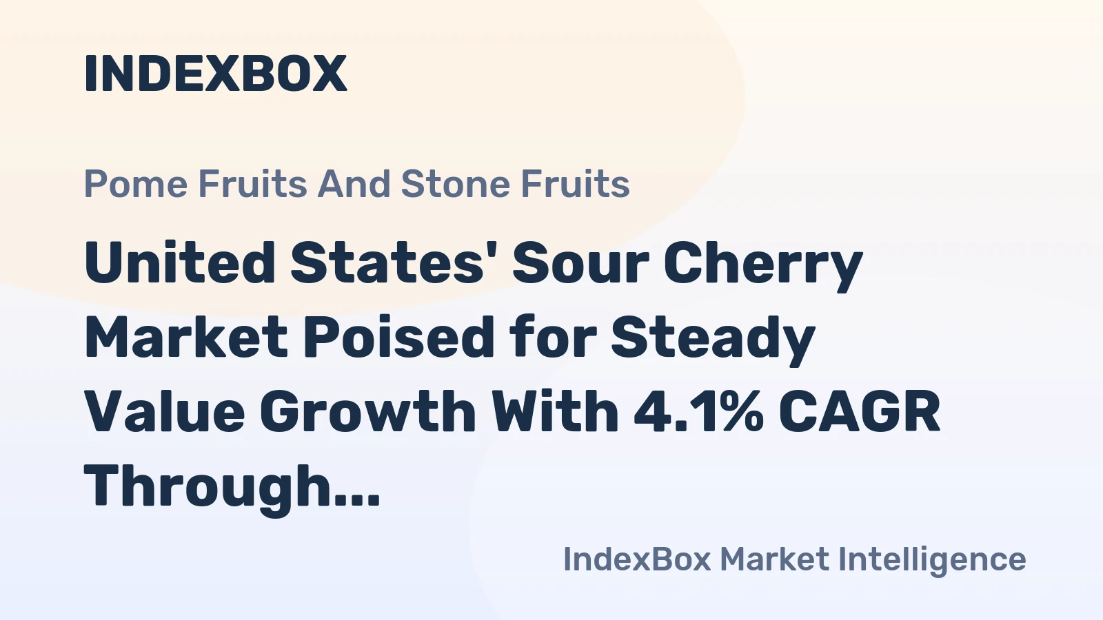 United States' Sour Cherry Market Poised for Steady Value Growth With 4.1% CAGR Through 2035