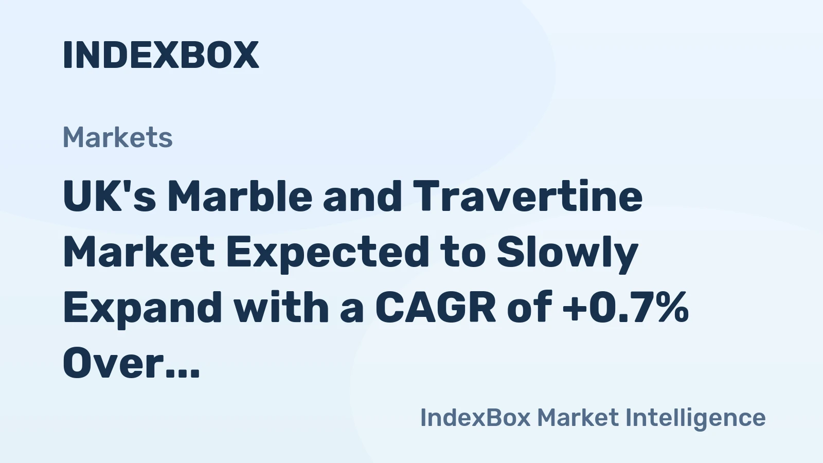 UK's Marble and Travertine Market Expected to Slowly Expand with a CAGR of +0.7% Over Next Decade