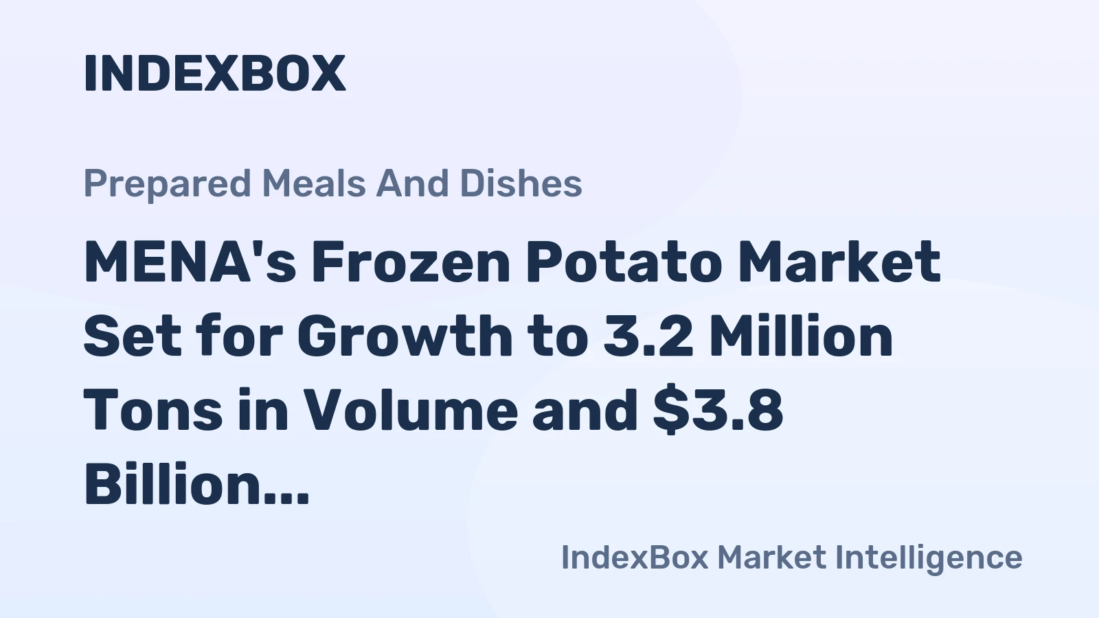 MENA's Frozen Potato Market Set for Growth to 3.2 Million Tons in Volume and $3.8 Billion in Value by 2035