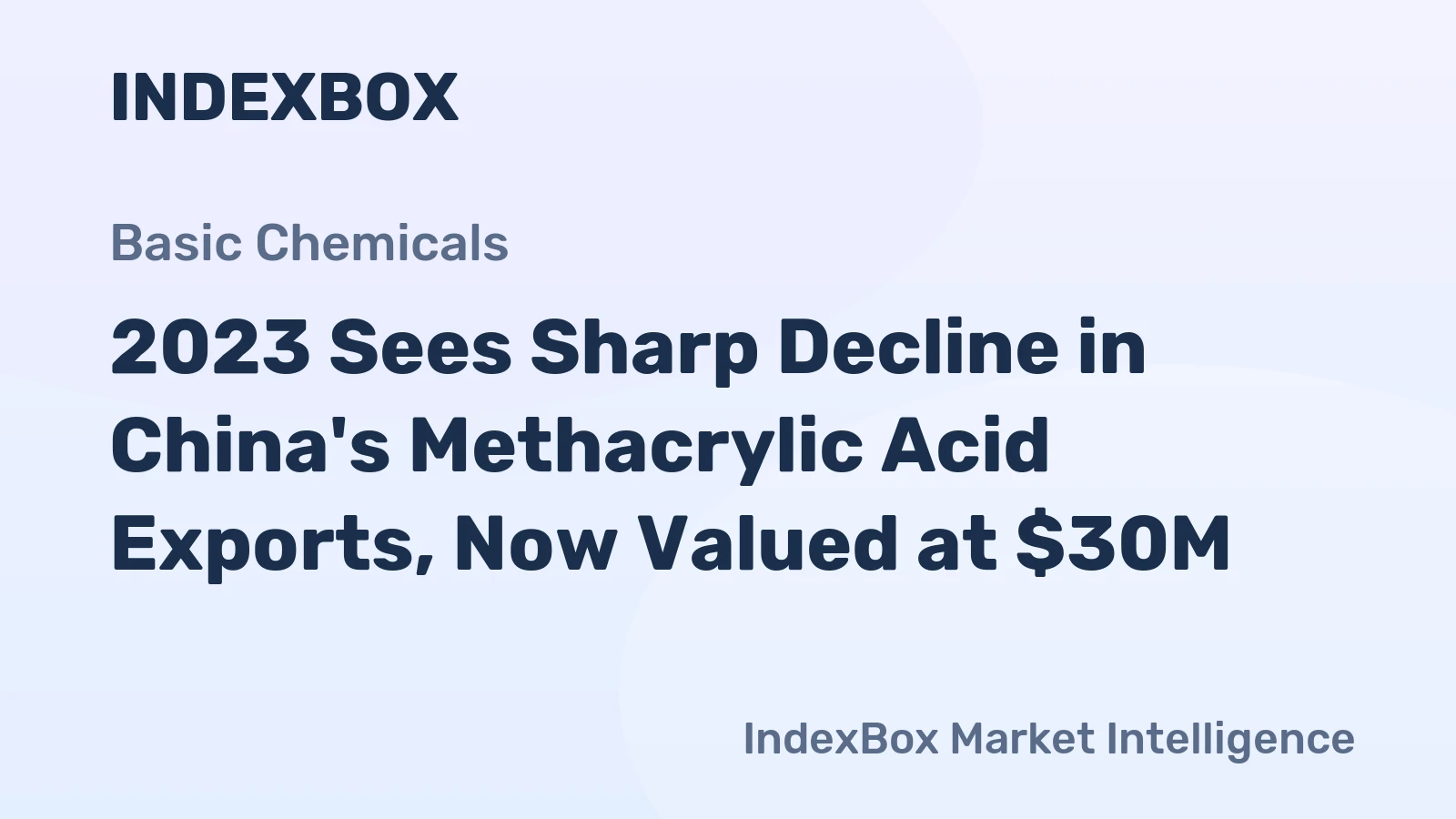 2023 Sees Sharp Decline in China's Methacrylic Acid Exports, Now Valued at $30M