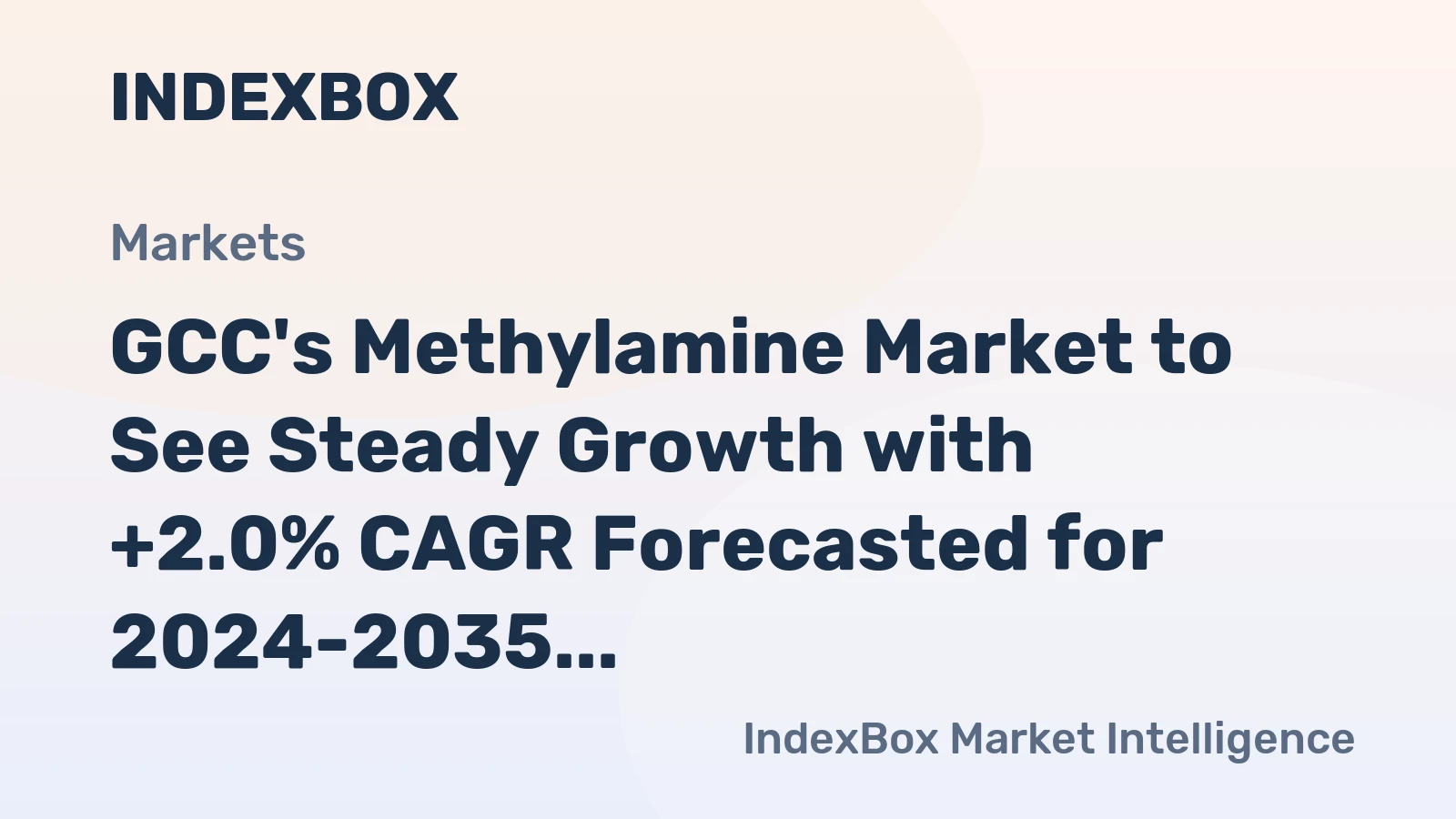 GCC's Methylamine Market to See Steady Growth with +2.0% CAGR Forecasted for 2024-2035