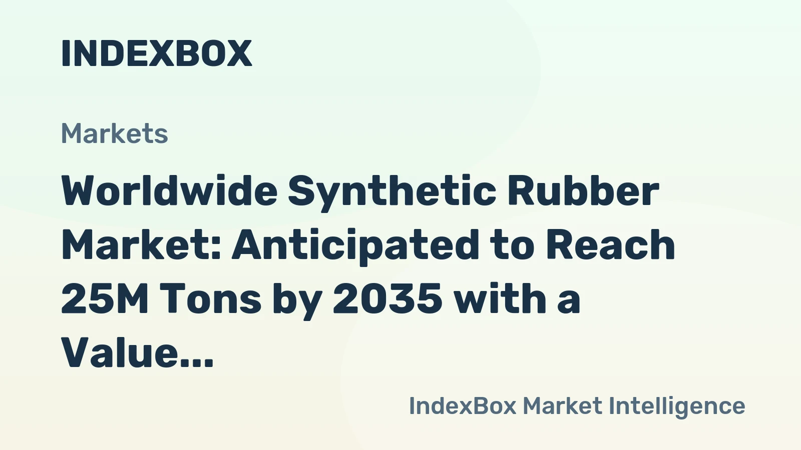 Worldwide Synthetic Rubber Market: Anticipated to Reach 25M Tons by 2035 with a Value of $61.2B