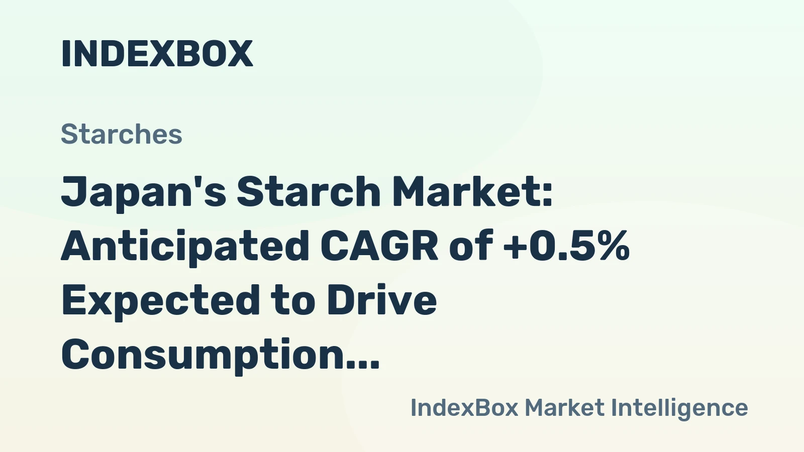 Japan's Starch Market: Anticipated CAGR of +0.5% Expected to Drive Consumption Trend Over Next Decade