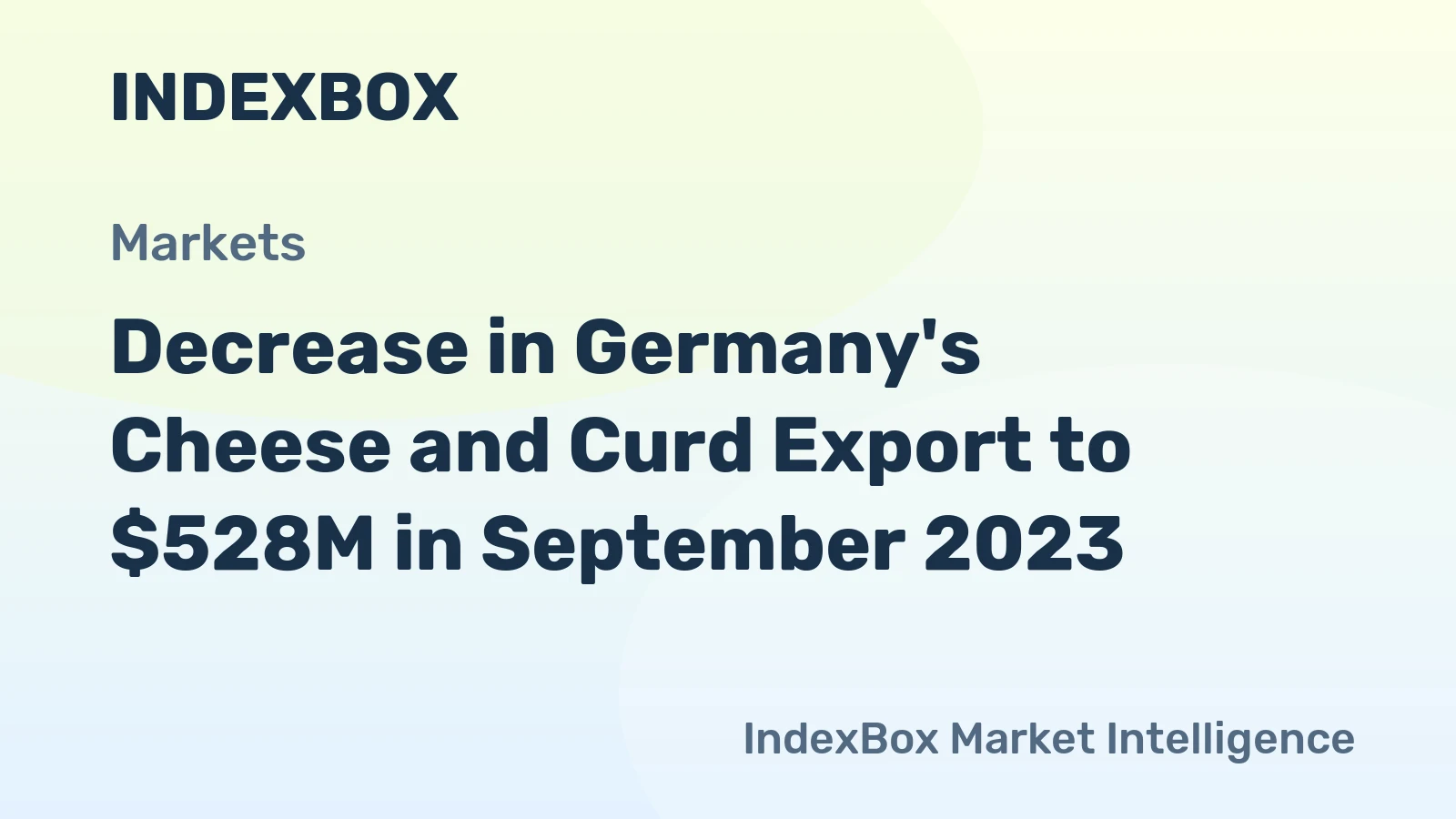Decrease in Germany's Cheese and Curd Export to $528M in September 2023