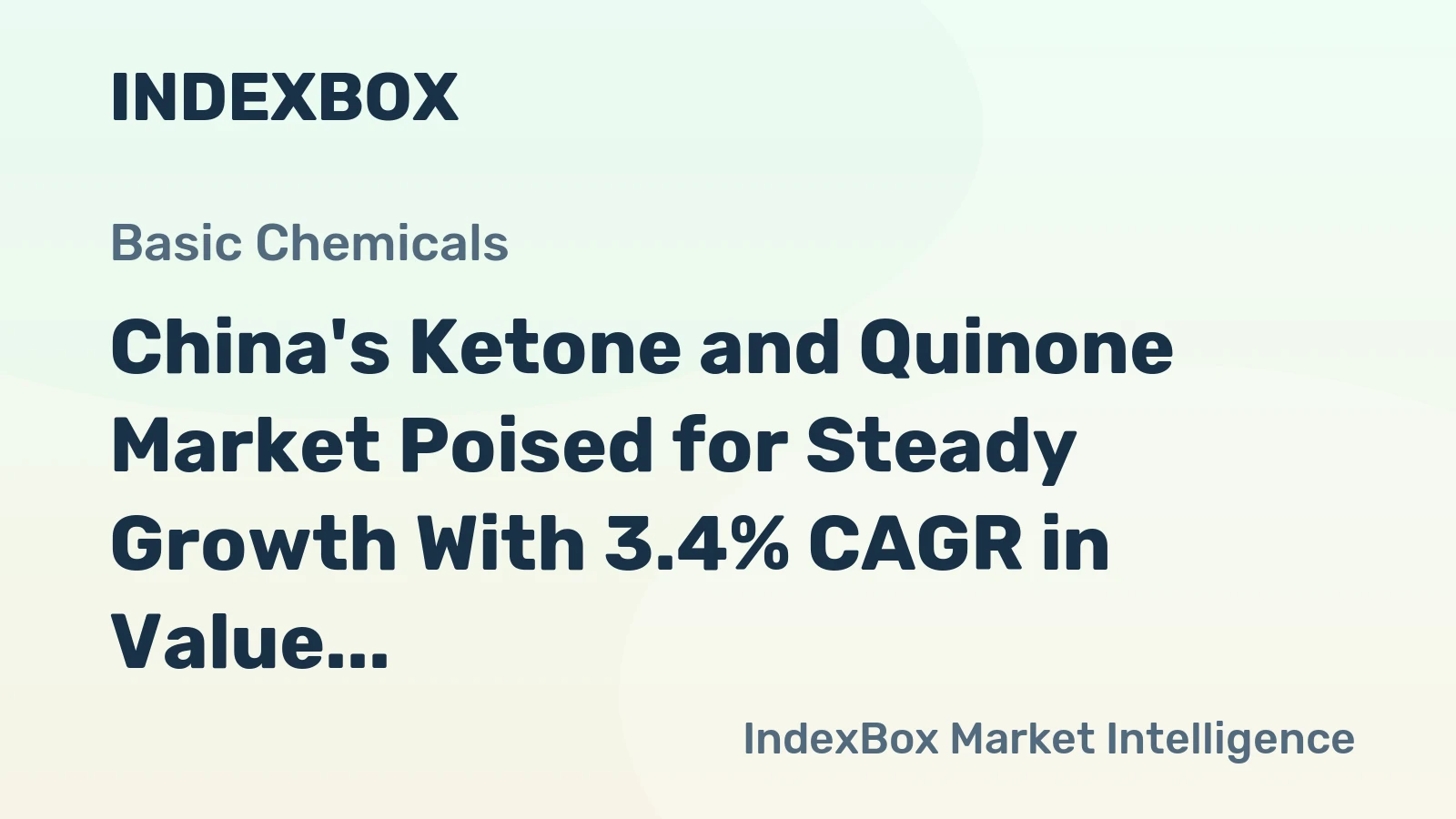 China's Ketone and Quinone Market Poised for Steady Growth With 3.4% CAGR in Value Through 2035