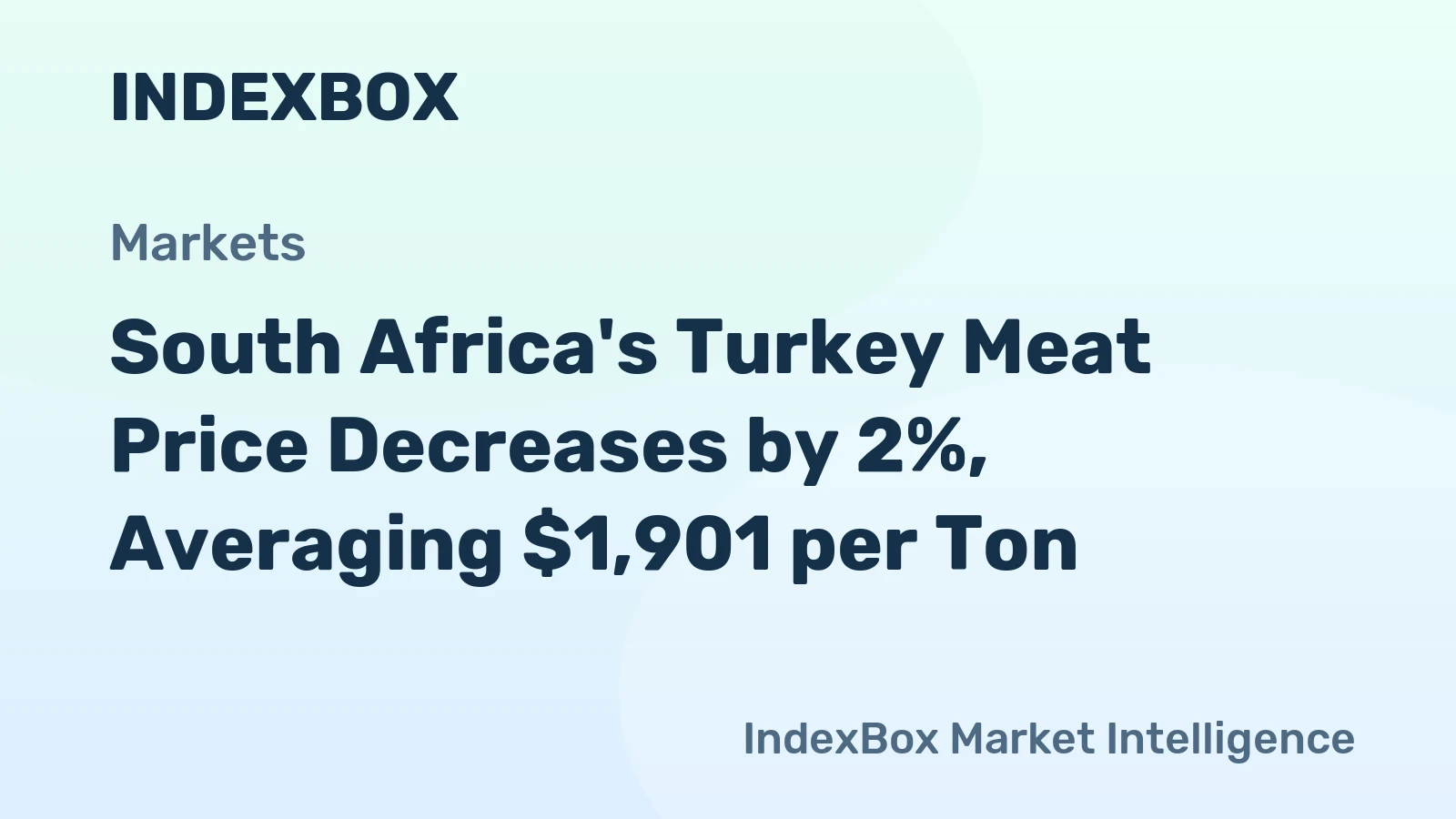 South Africa's Turkey Meat Price Decreases by 2%, Averaging $1,901 per Ton