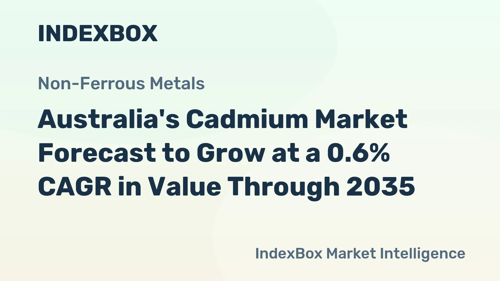 Australia's Cadmium Market Forecast to Grow at a 0.6% CAGR in Value Through 2035
