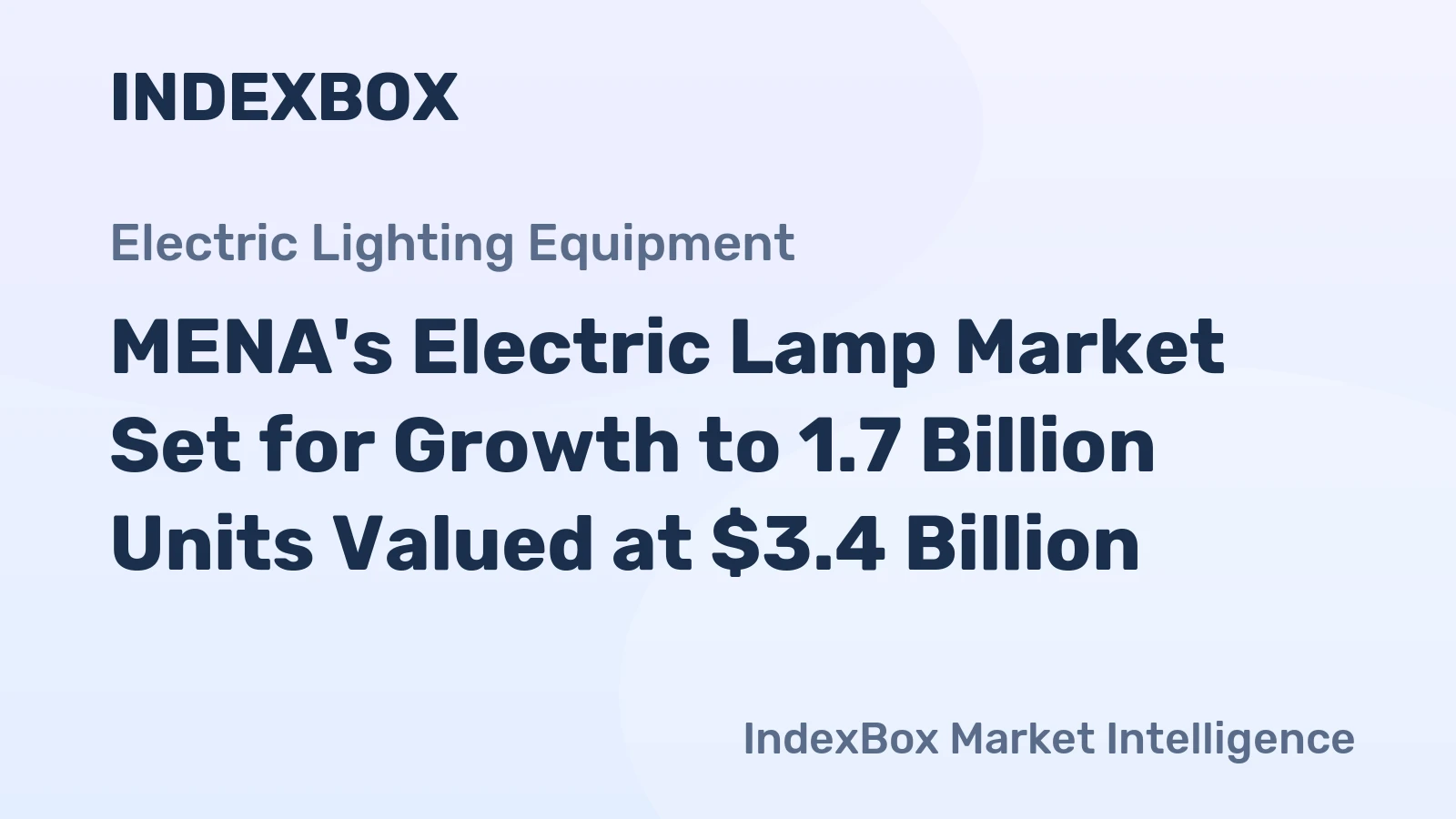 MENA's Electric Lamp Market Set for Growth to 1.7 Billion Units Valued at $3.4 Billion