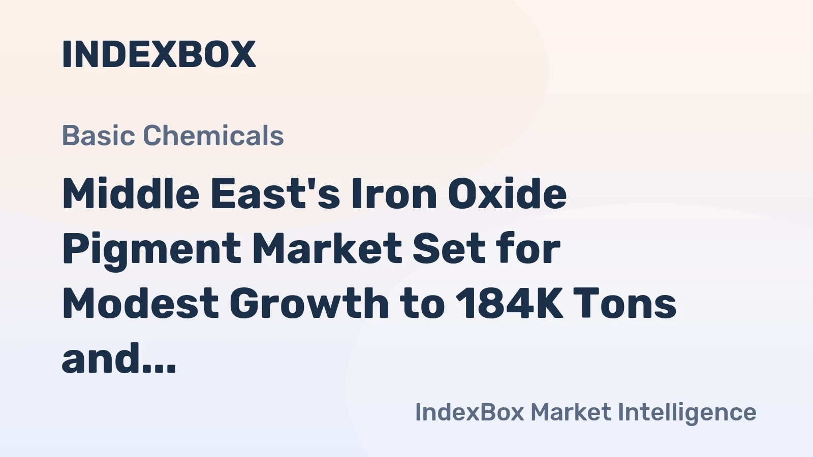 Middle East's Iron Oxide Pigment Market Set for Modest Growth to 184K Tons and $139M