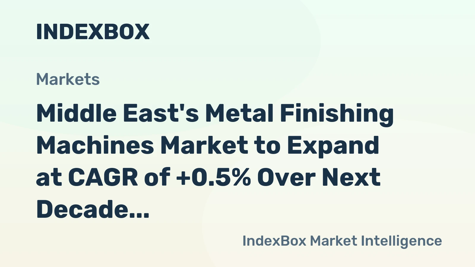 Middle East's Metal Finishing Machines Market to Expand at CAGR of +0.5% Over Next Decade