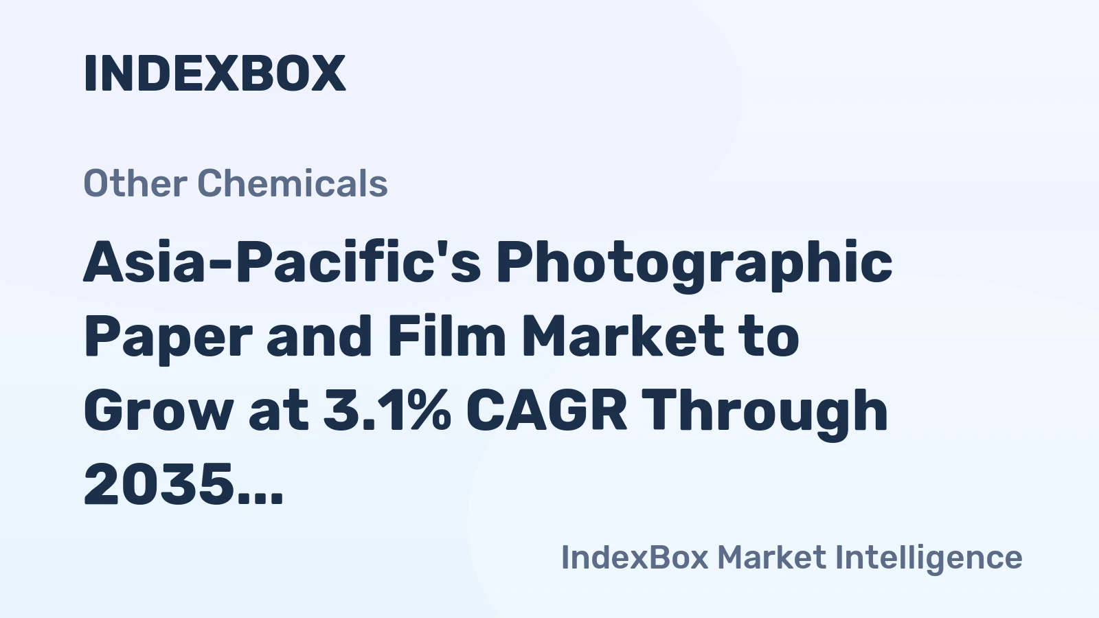 Asia-Pacific's Photographic Paper and Film Market to Grow at 3.1% CAGR Through 2035