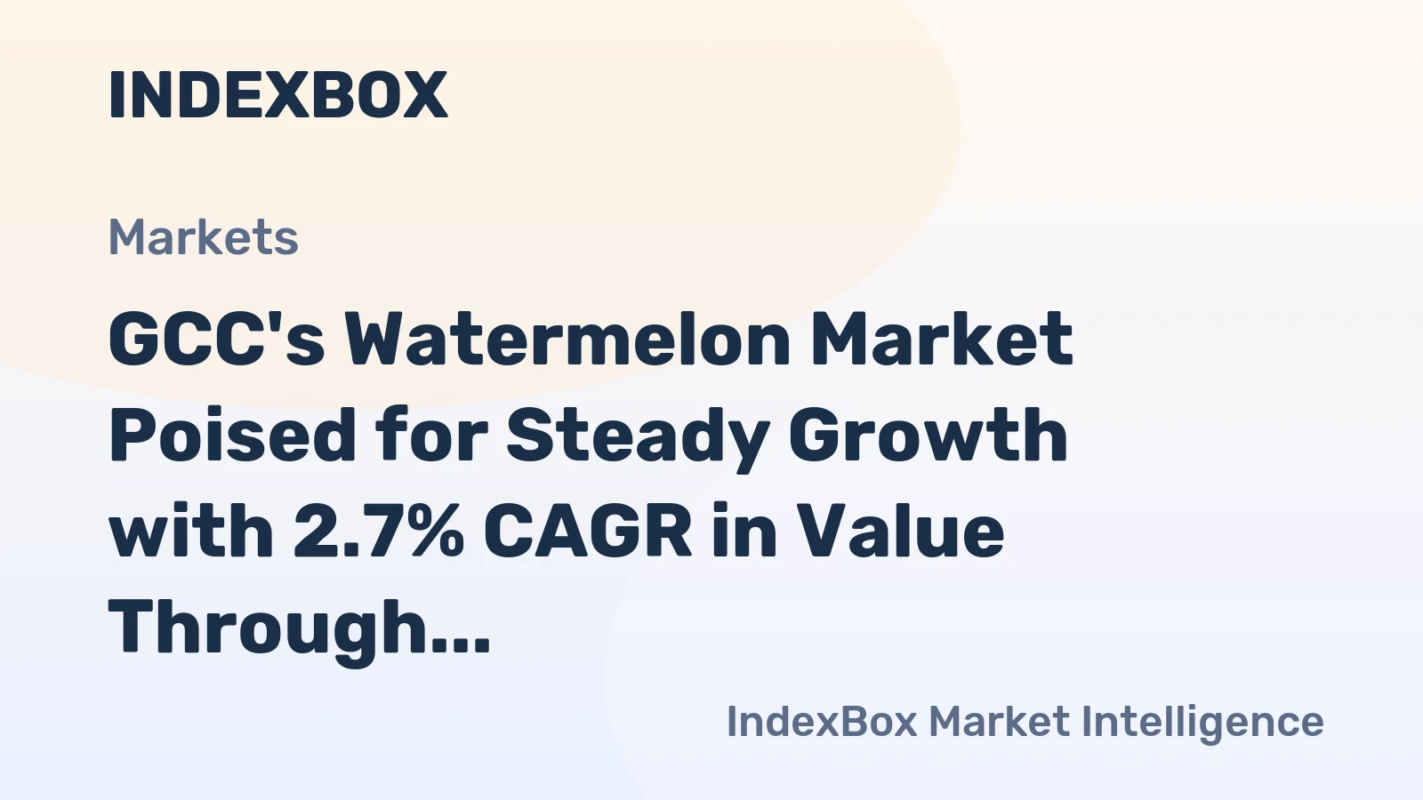 GCC's Watermelon Market Poised for Steady Growth with 2.7% CAGR in Value Through 2035