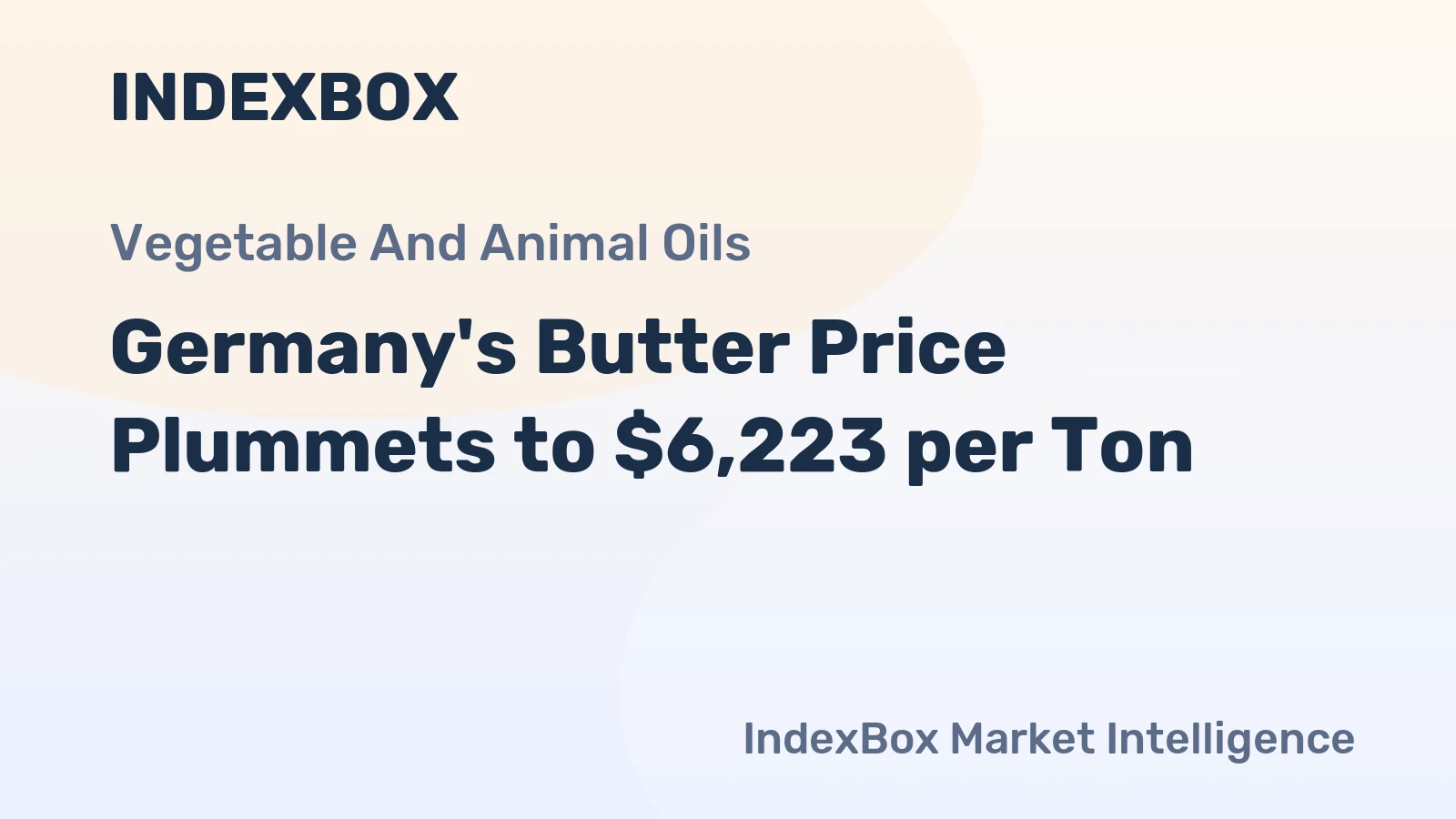Germany's Butter Price Plummets to $6,223 per Ton