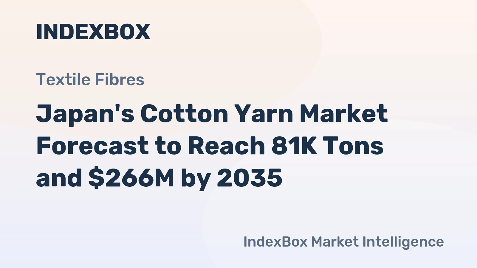 Japan's Cotton Yarn Market Forecast to Reach 81K Tons and $266M by 2035