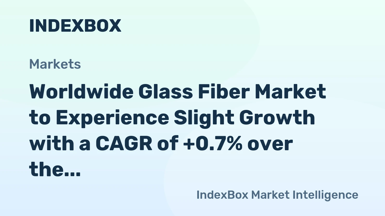 Worldwide Glass Fiber Market to Experience Slight Growth with a CAGR of +0.7% over the Next Decade