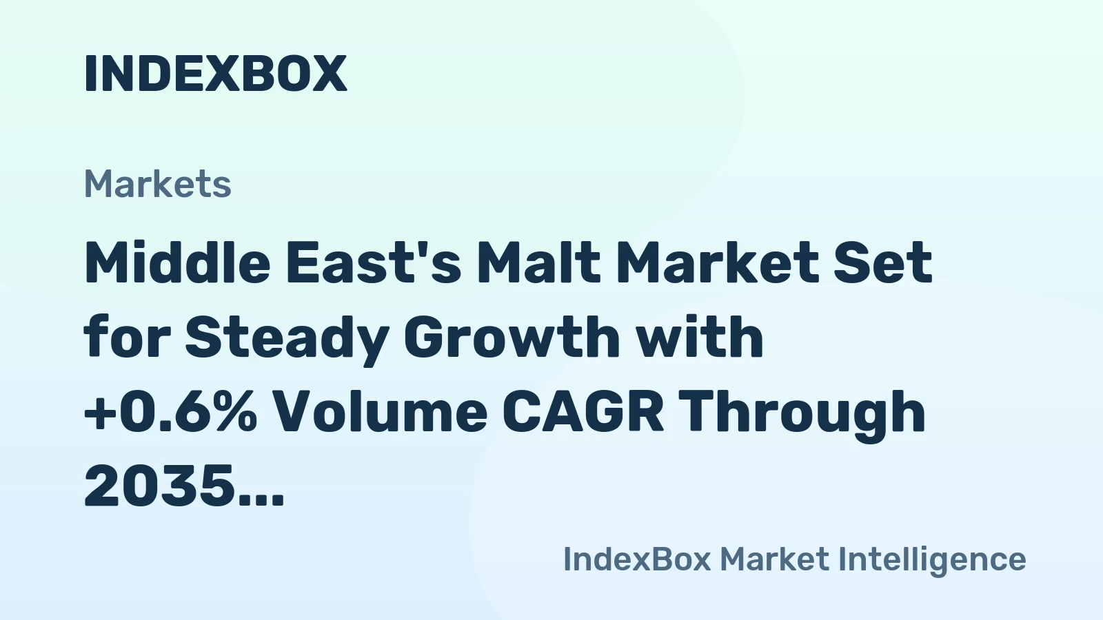 Middle East's Malt Market Set for Steady Growth with +0.6% Volume CAGR Through 2035