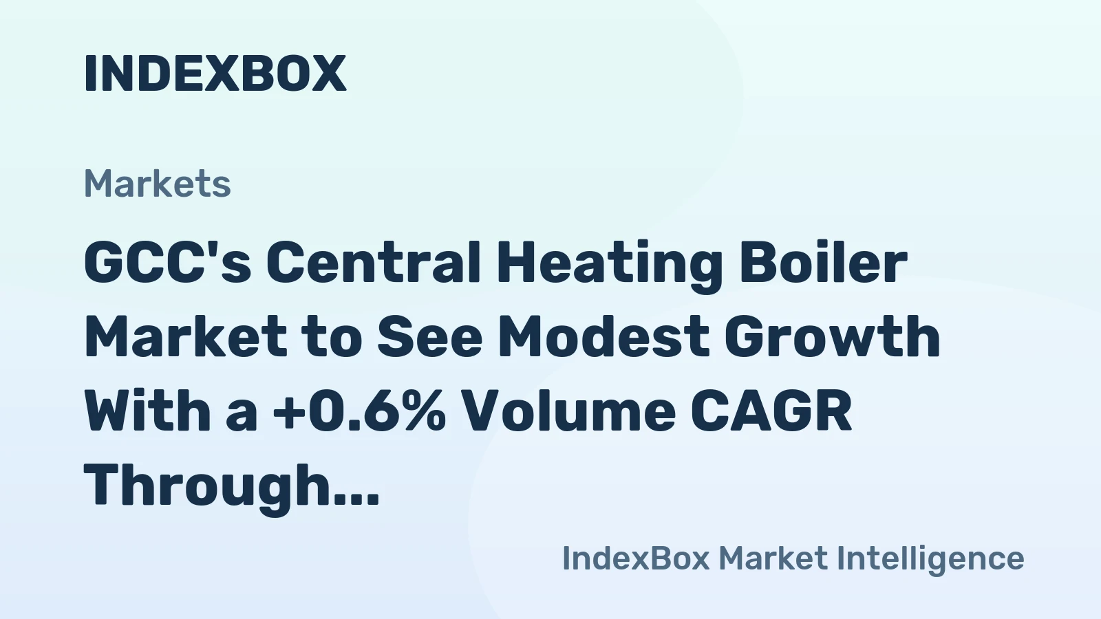 GCC's Central Heating Boiler Market to See Modest Growth With a +0.6% Volume CAGR Through 2035