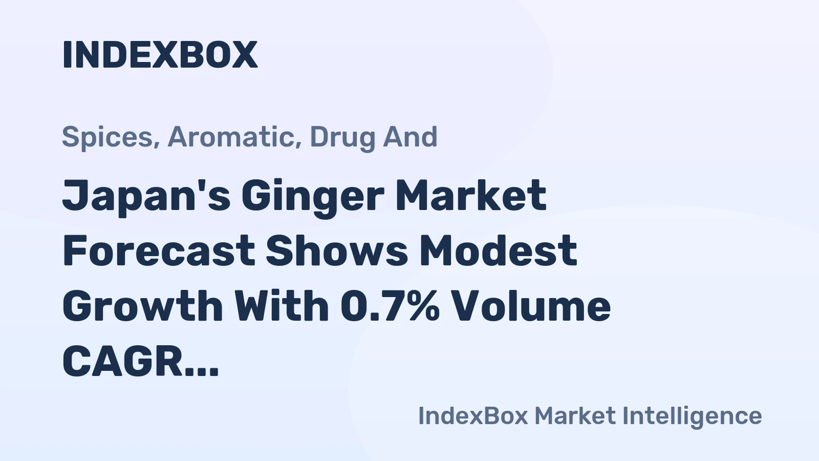 Japan's Ginger Market Forecast Shows Modest Growth With 0.7% Volume CAGR Through 2035