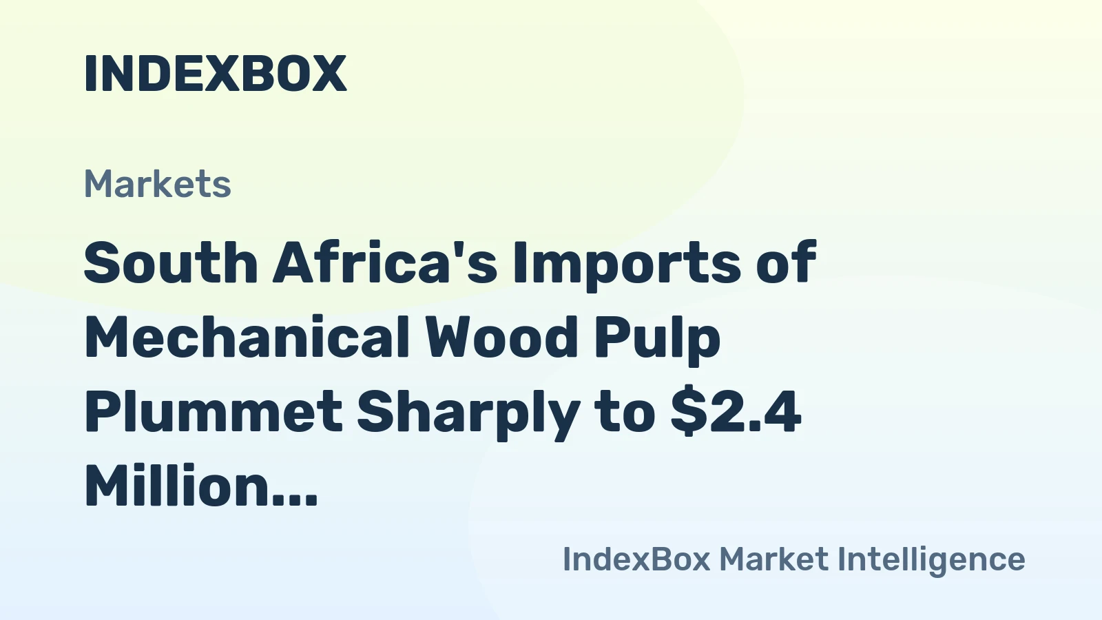 South Africa's Imports of Mechanical Wood Pulp Plummet Sharply to $2.4 Million in 2023