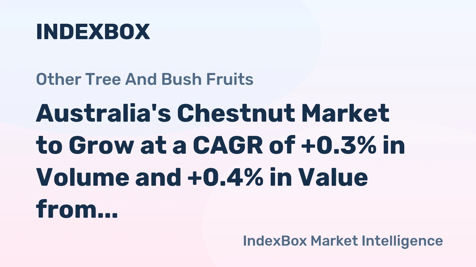 Australia's Chestnut Market to Grow at a CAGR of +0.3% in Volume and +0.4% in Value from 2024 to 2035
