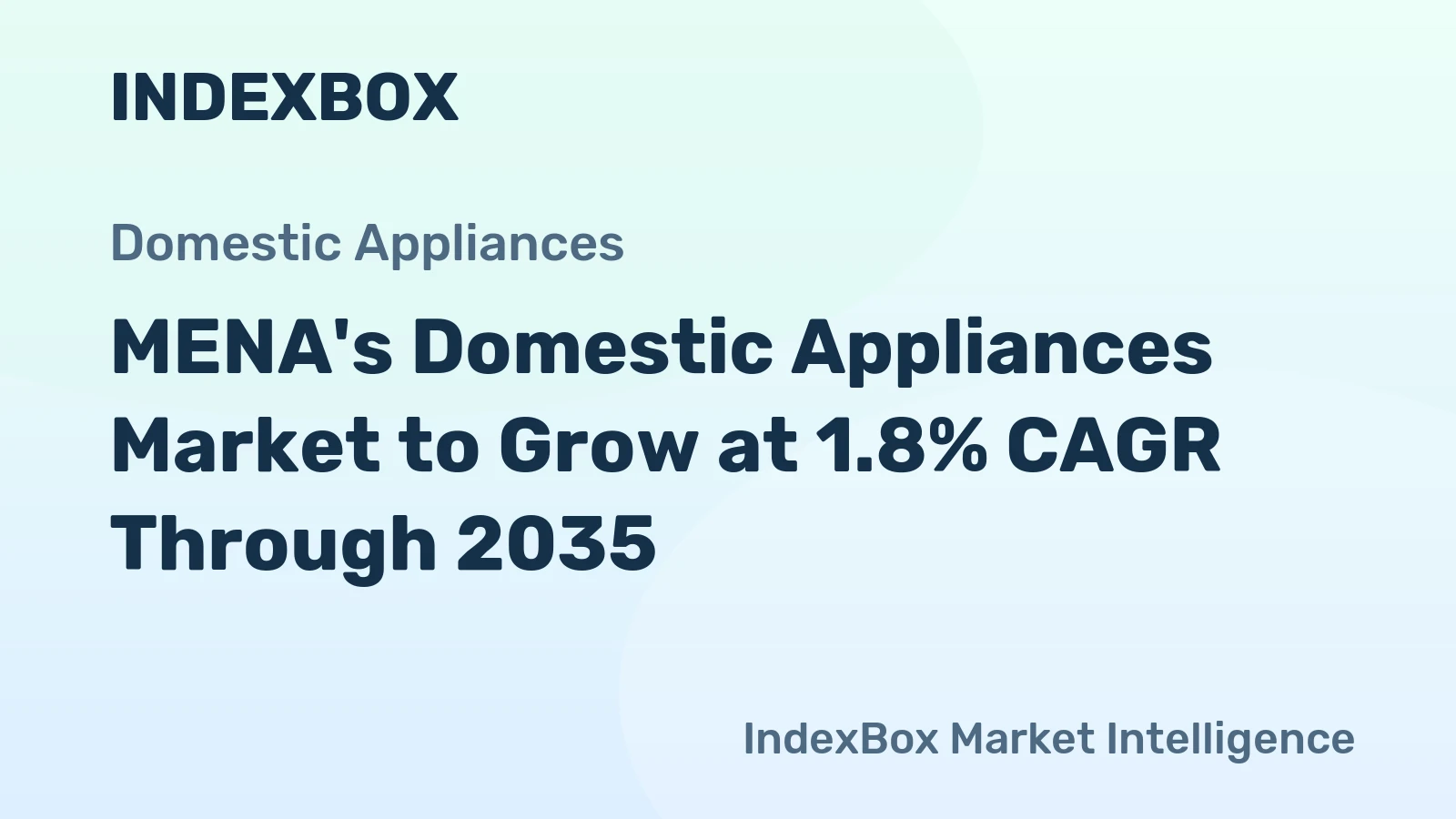 MENA's Domestic Appliances Market to Grow at 1.8% CAGR Through 2035