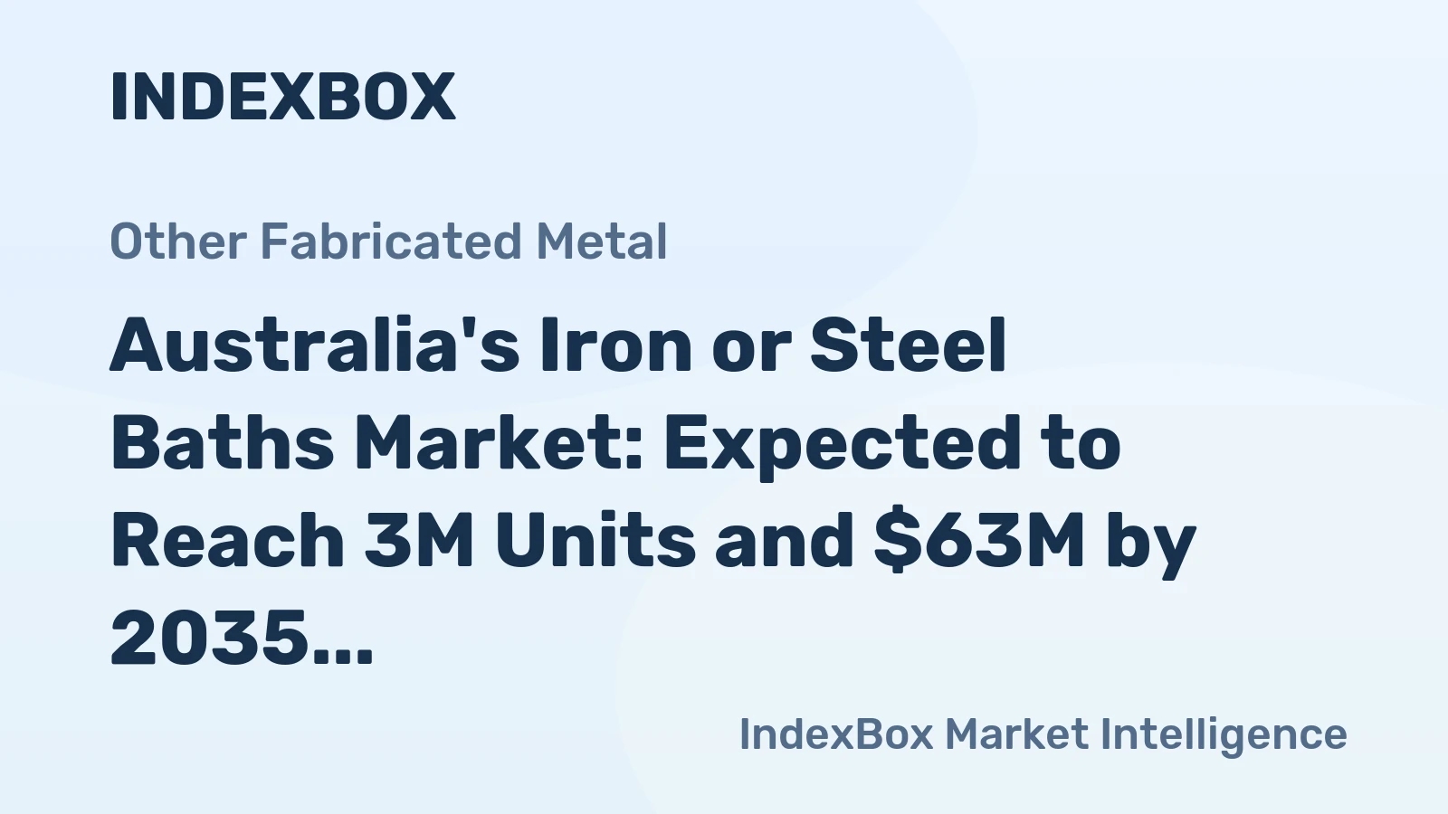Australia's Iron or Steel Baths Market: Expected to Reach 3M Units and $63M by 2035