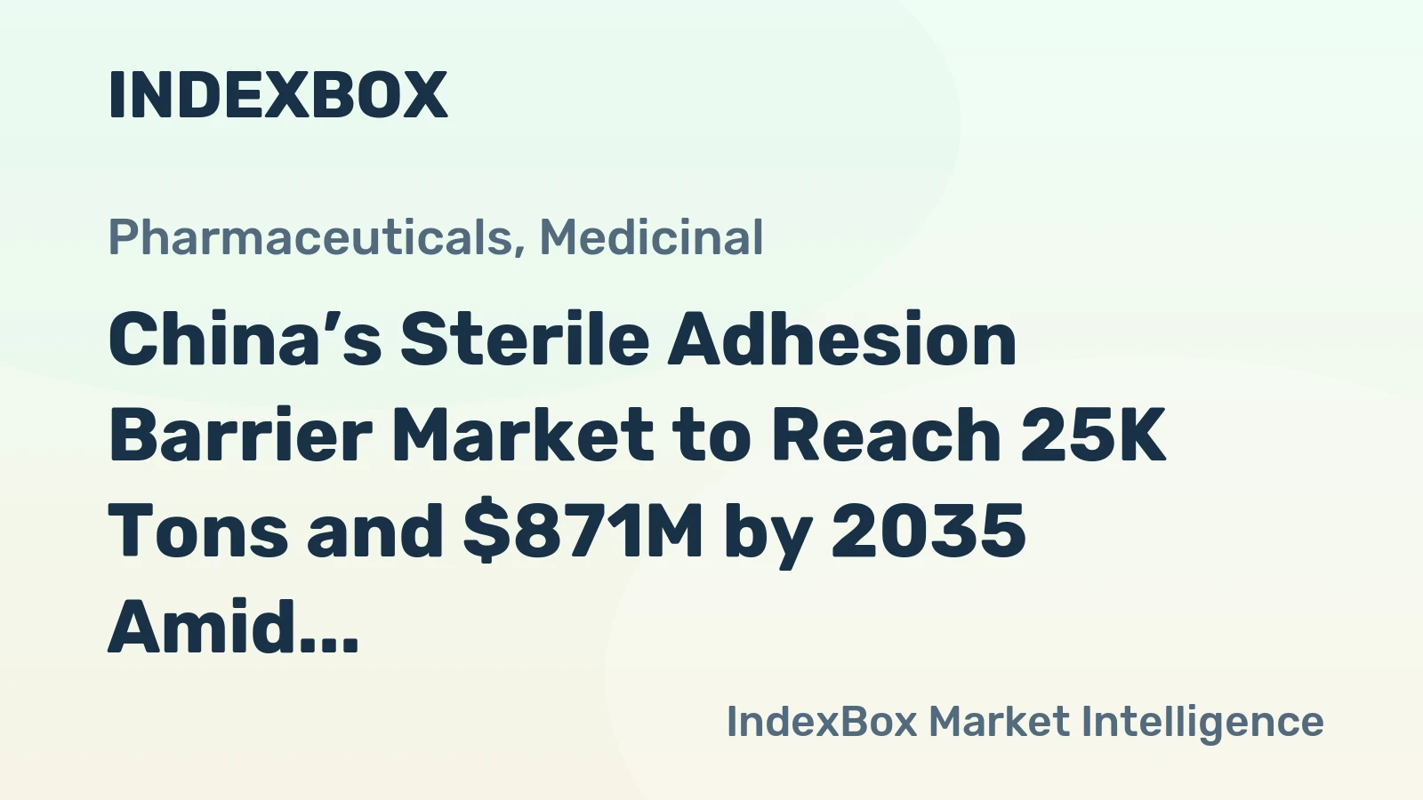 China’s Sterile Adhesion Barrier Market to Reach 25K Tons and $871M by 2035 Amid Stagnant Growth