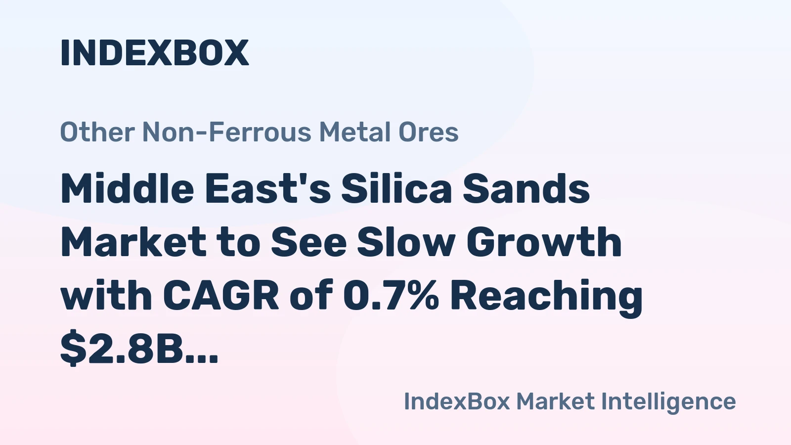 Middle East's Silica Sands Market to See Slow Growth with CAGR of 0.7% Reaching $2.8B by 2035