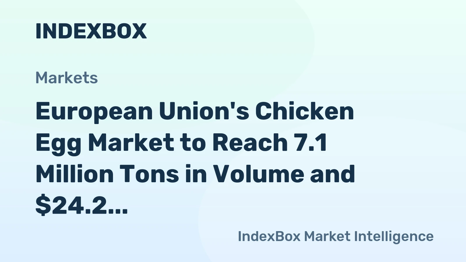 European Union's Chicken Egg Market to Reach 7.1 Million Tons in Volume and $24.2 Billion in Value by 2035