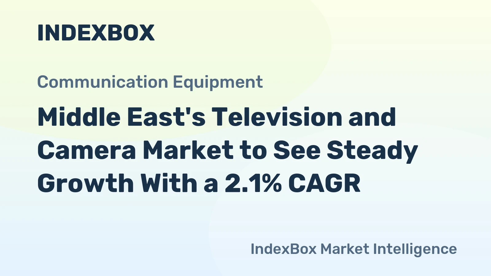 Middle East's Television and Camera Market to See Steady Growth With a 2.1% CAGR