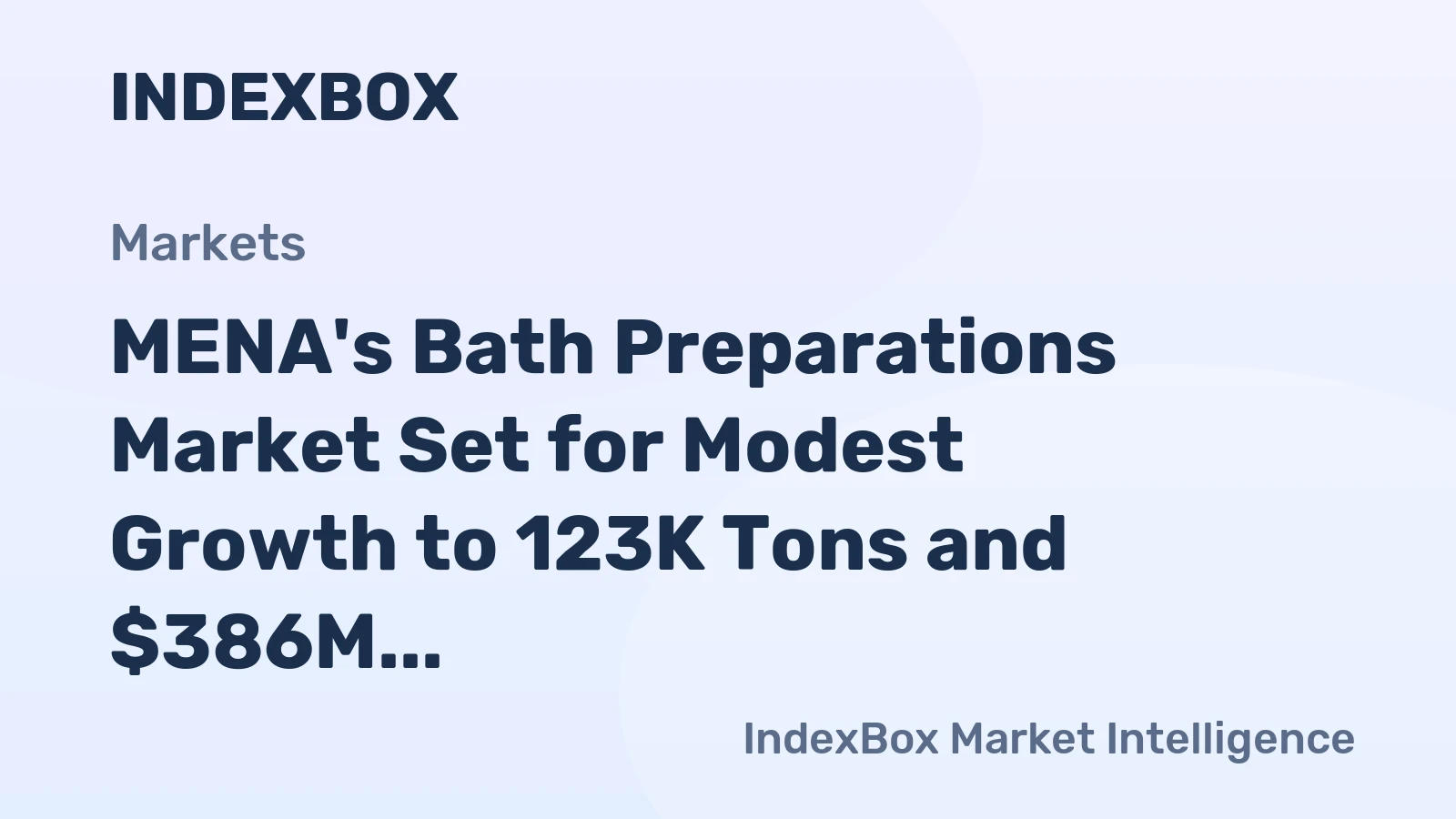 MENA's Bath Preparations Market Set for Modest Growth to 123K Tons and $386M by 2035