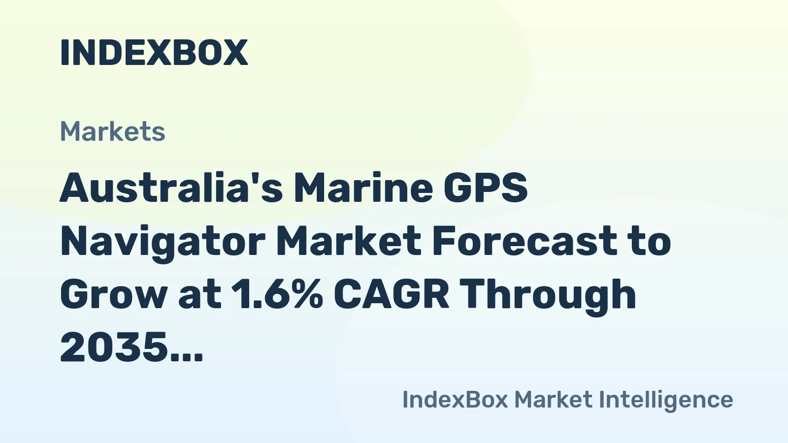 Australia's Marine GPS Navigator Market Forecast to Grow at 1.6% CAGR Through 2035