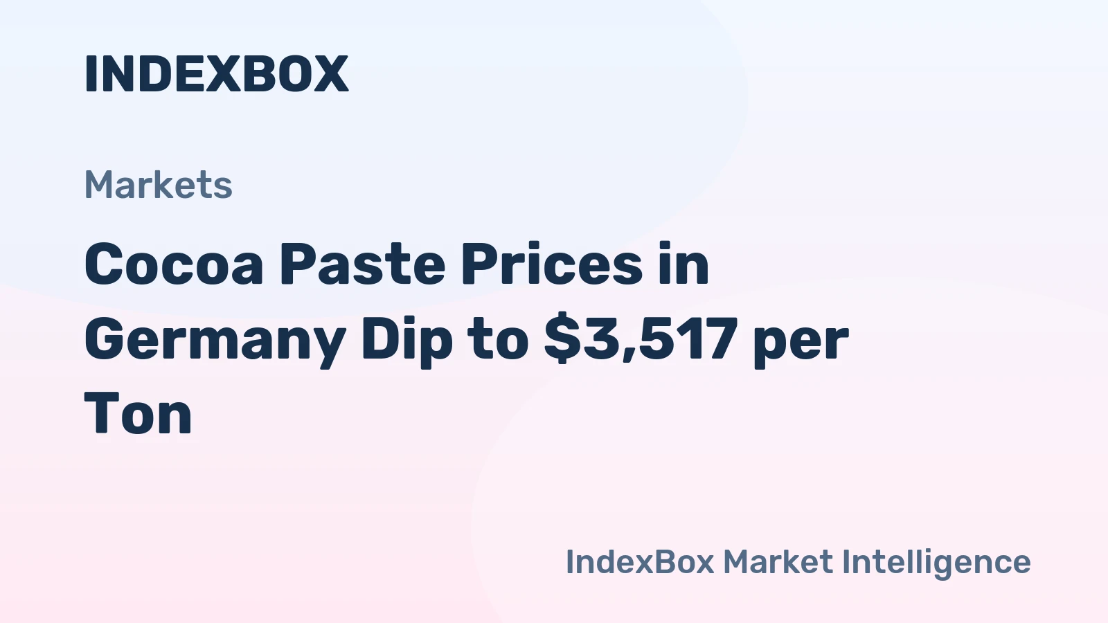 Cocoa Paste Prices in Germany Dip to $3,517 per Ton