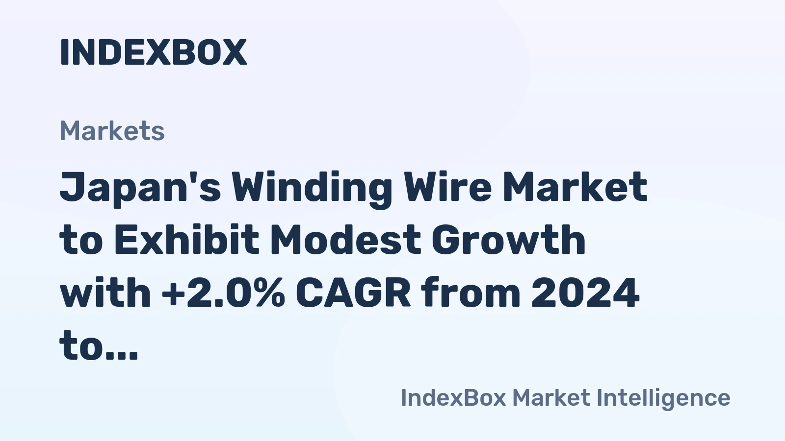 Japan's Winding Wire Market to Exhibit Modest Growth with +2.0% CAGR from 2024 to 2035, Reaching 144K tons