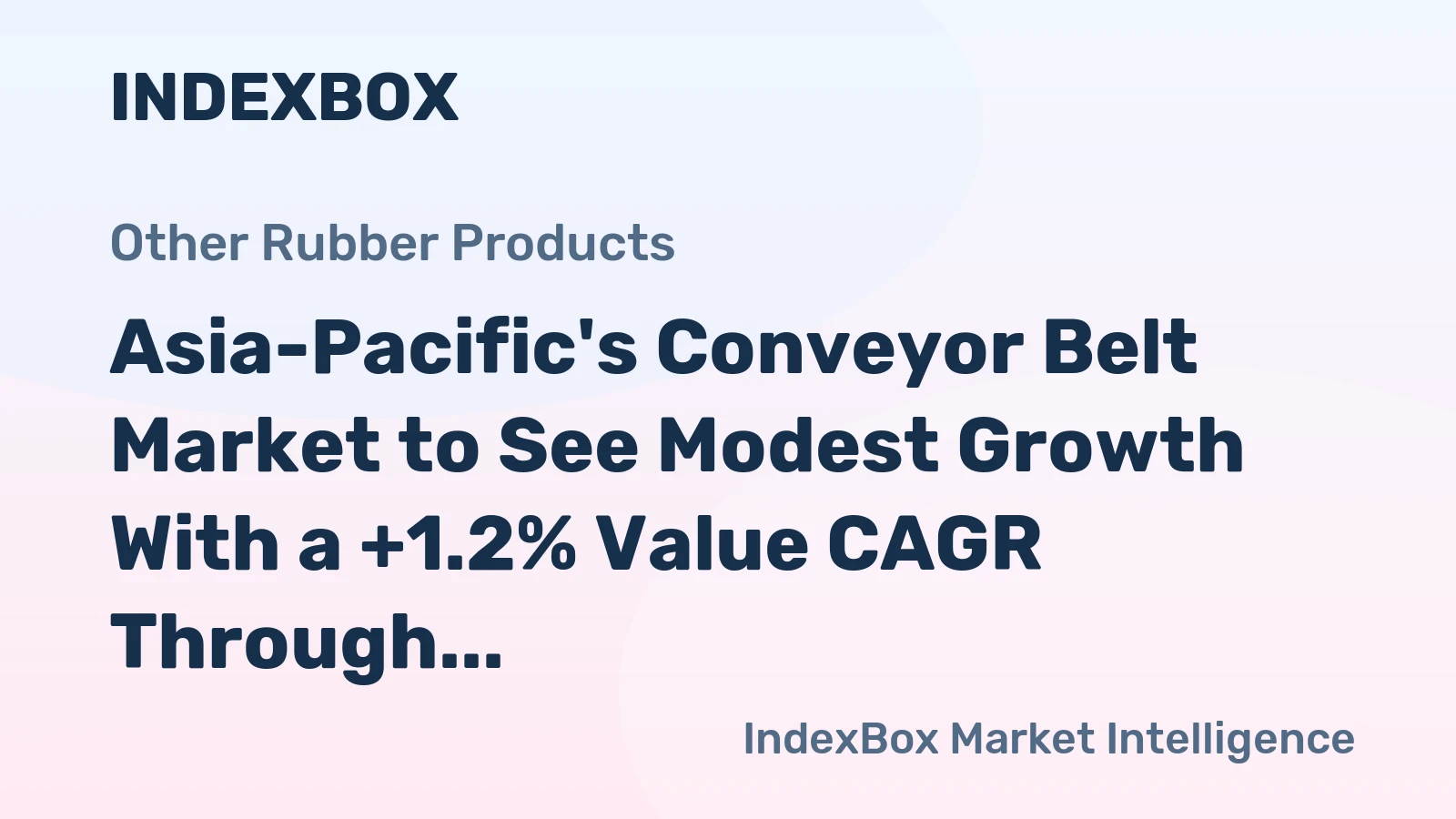 Asia-Pacific's Conveyor Belt Market to See Modest Growth With a +1.2% Value CAGR Through 2035