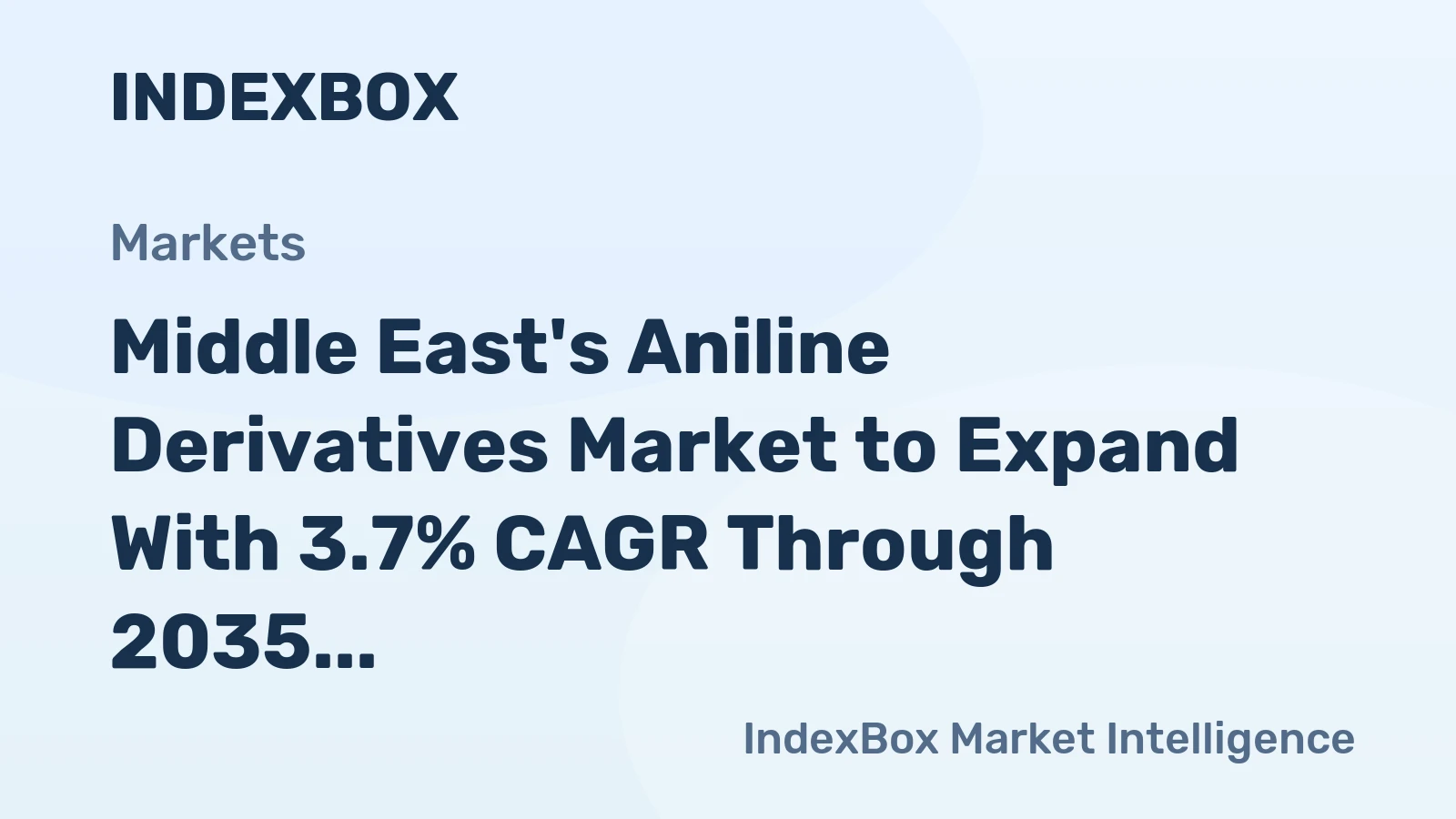 Middle East's Aniline Derivatives Market to Expand With 3.7% CAGR Through 2035