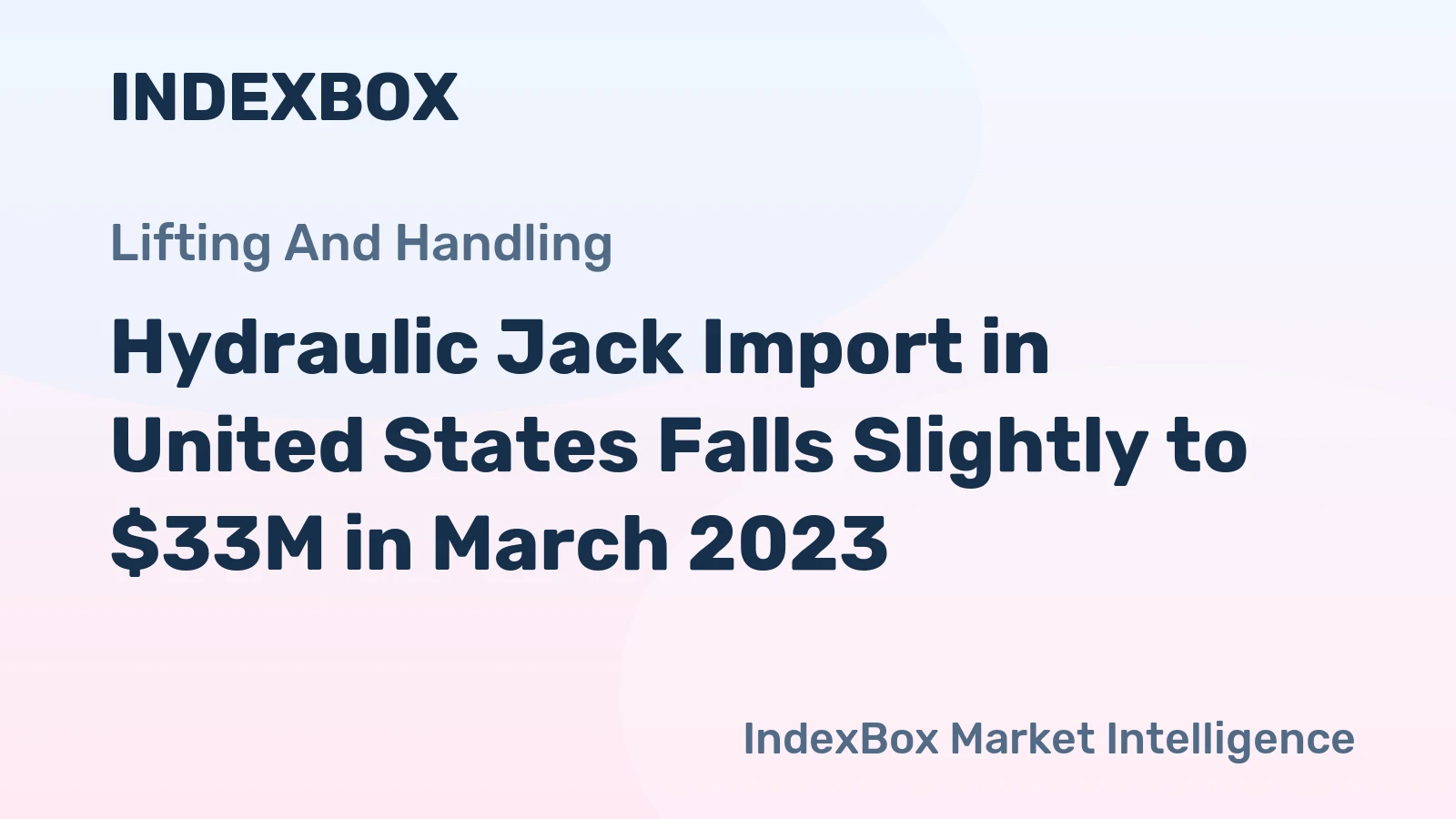 Hydraulic Jack Import in United States Falls Slightly to $33M in March 2023