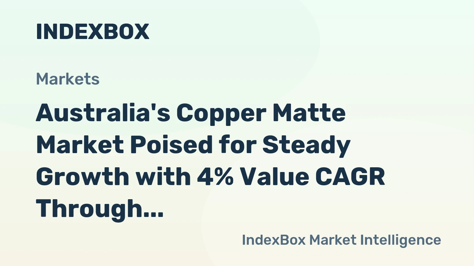 Australia's Copper Matte Market Poised for Steady Growth with 4% Value CAGR Through 2035