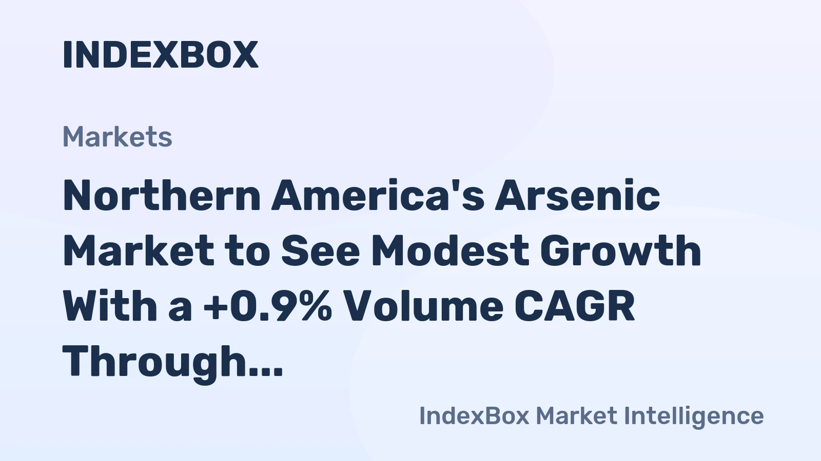 Northern America's Arsenic Market to See Modest Growth With a +0.9% Volume CAGR Through 2035