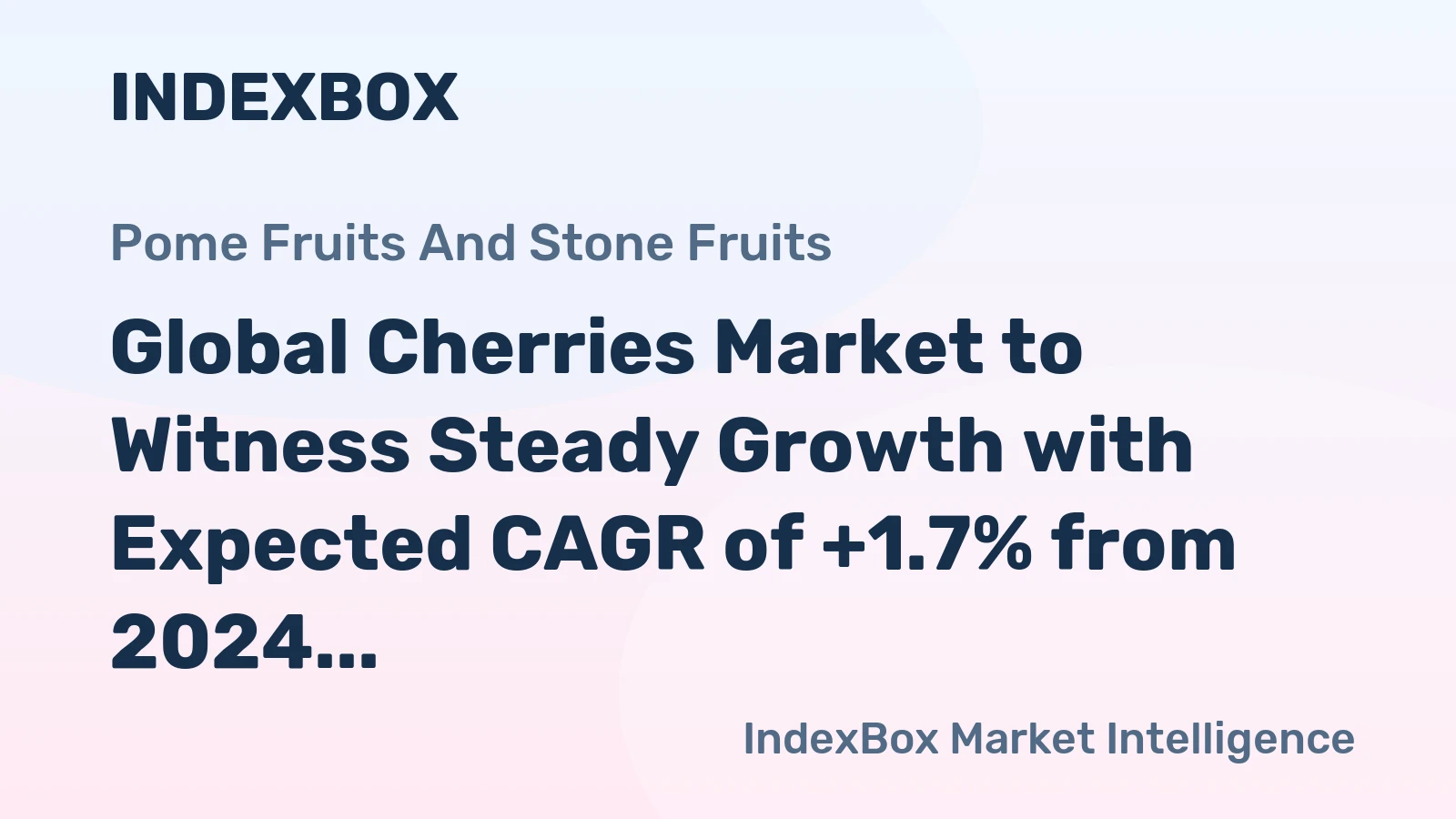 Global Cherries Market to Witness Steady Growth with Expected CAGR of +1.7% from 2024 to 2035